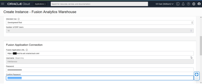 Creating Your First Fusion Analytics Warehouse(FAW) Instance