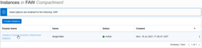 Creating Your First Fusion Analytics Warehouse(FAW) Instance